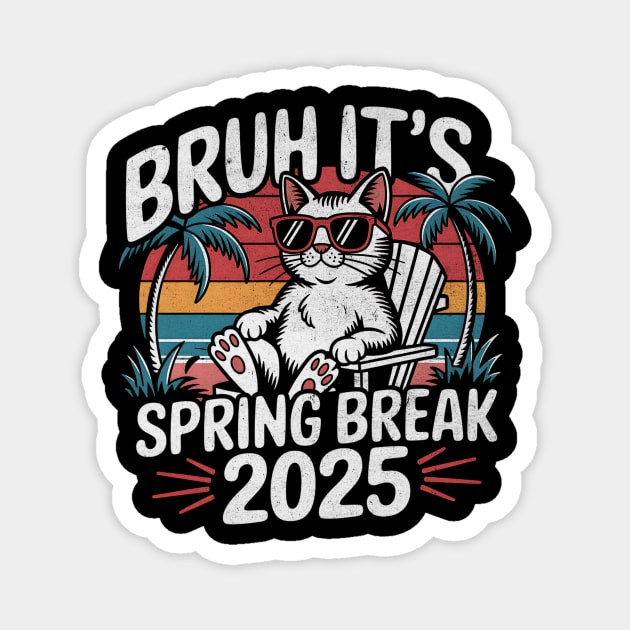 Bruh It’s Spring Break 2025 – Funny Cool Cat Beach Vacation - Bruh Its Spring Break - Magnet ...