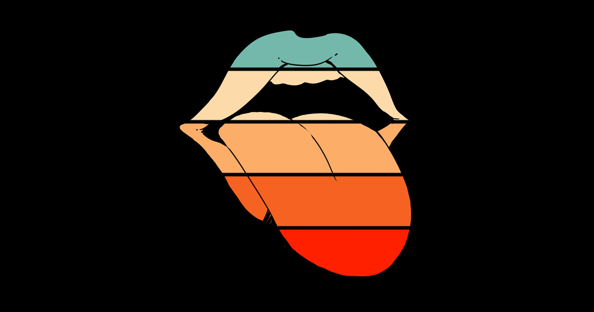 Retro Vintage Lips Sticking Out Tongue Print - Vintage Lips - Sticker ...