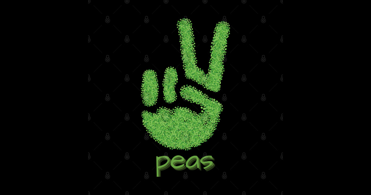 Peas (Peace Hand Sign - Outline) - Peace Hand Sign - Sticker | TeePublic