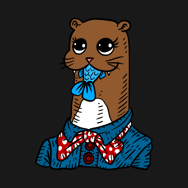 office otter, cute otter art. - Otter - T-Shirt | TeePublic