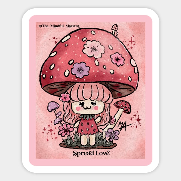Chibi Pink Mushroom Toadstool - spread love like mushrooms spread ...