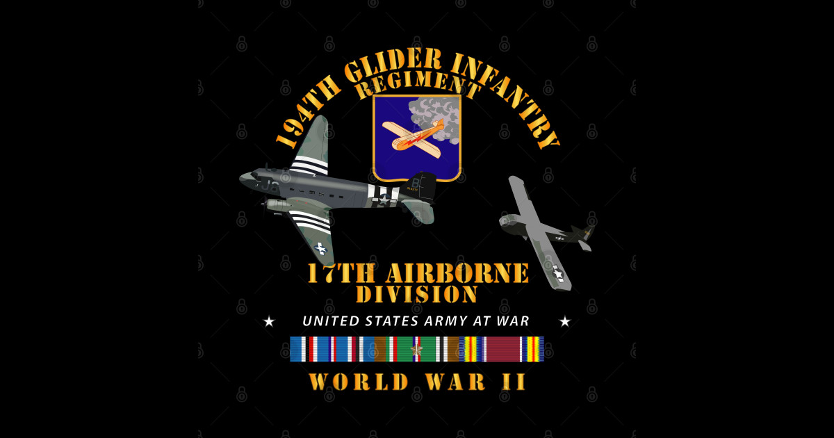 194th Glider Infantry Regiment w Towed Glider w WWII w EUR SVC - 194th ...