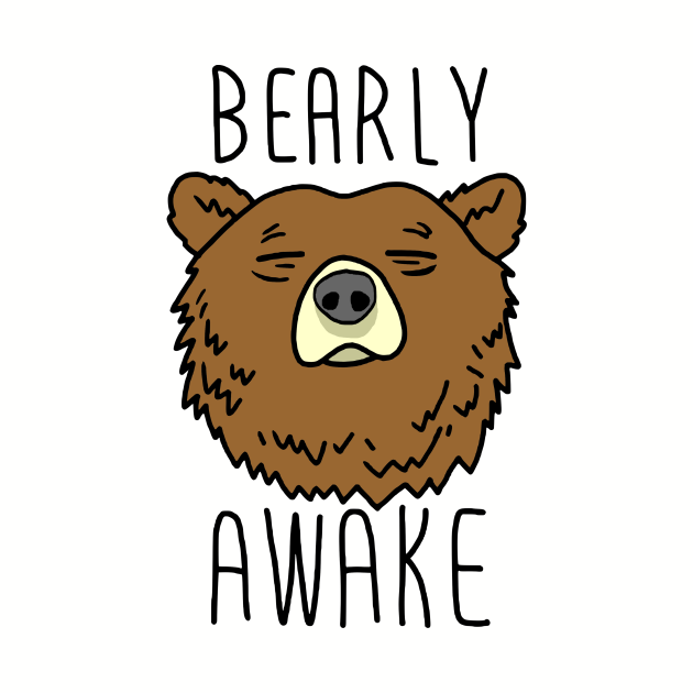 Bearly Awake Bear Pun Funny - Funny Puns - Tapestry | TeePublic