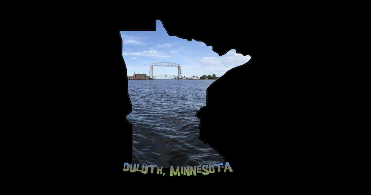 Minnesota State Outline (Duluth and Aerial Lift Bridge) - Aerial Lift ...