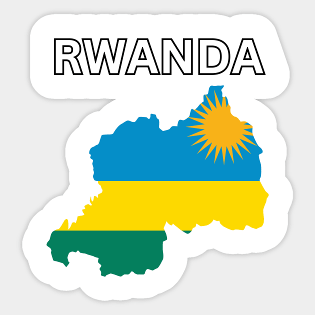 Rwanda Flag Map - Rwanda - Sticker | TeePublic