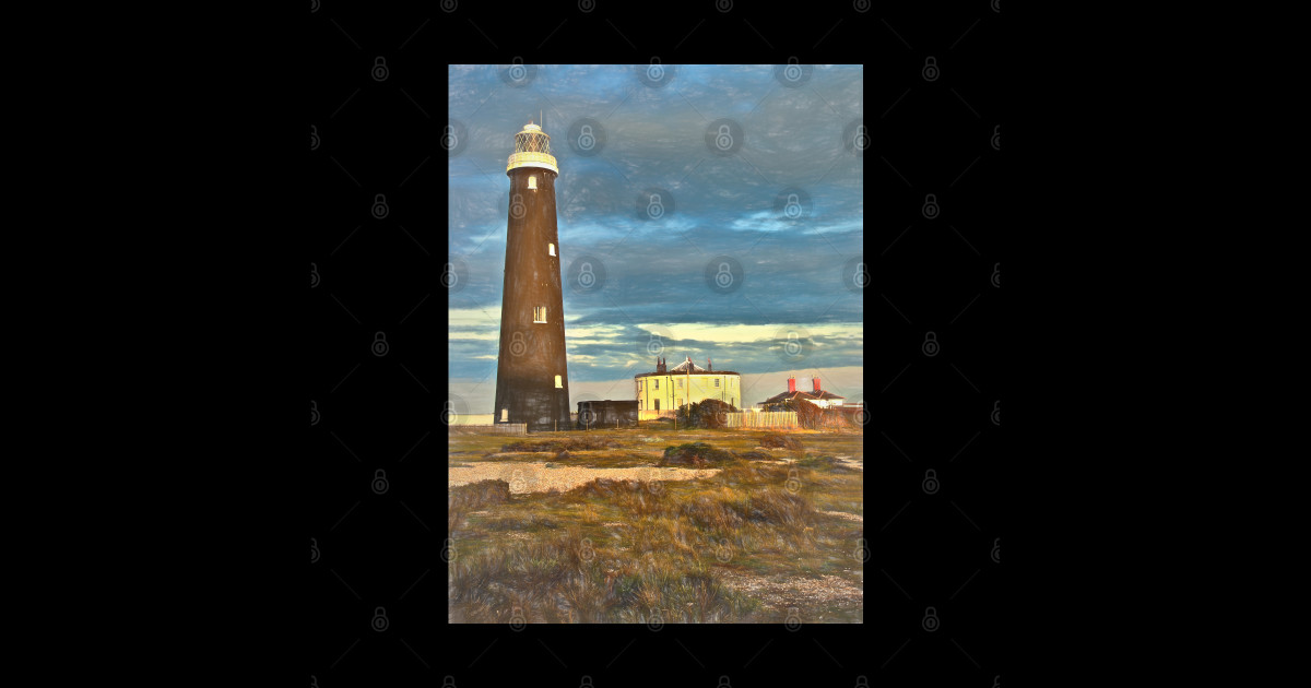 The Old Dungeness Lighthouse as Digital Art - Lighthouse - Sticker ...