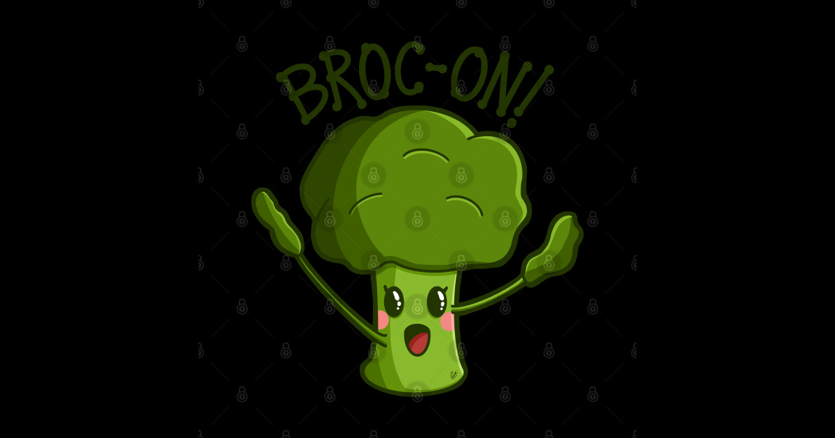 “Broc-On!” Rocking Broccoli - Cute Broccoli - Sticker | TeePublic
