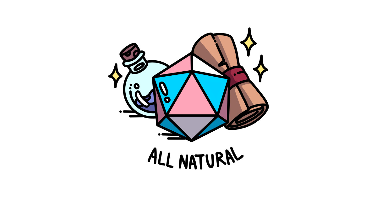 All Natural Transgender DnD D20 - Transgender Pride - T-Shirt | TeePublic