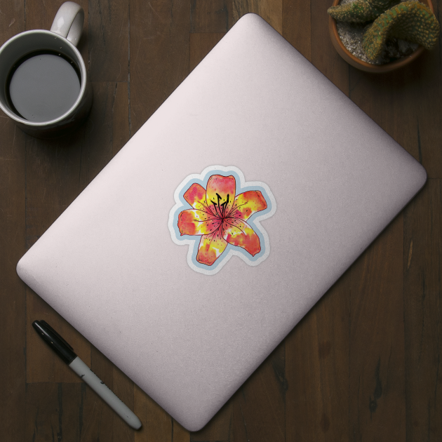 Watercolor Tiger Lily - Tiger Lily - Sticker | TeePublic