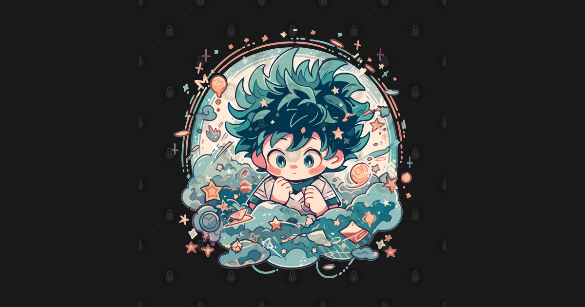 chibi midoriya - Anime And Manga - T-Shirt | TeePublic