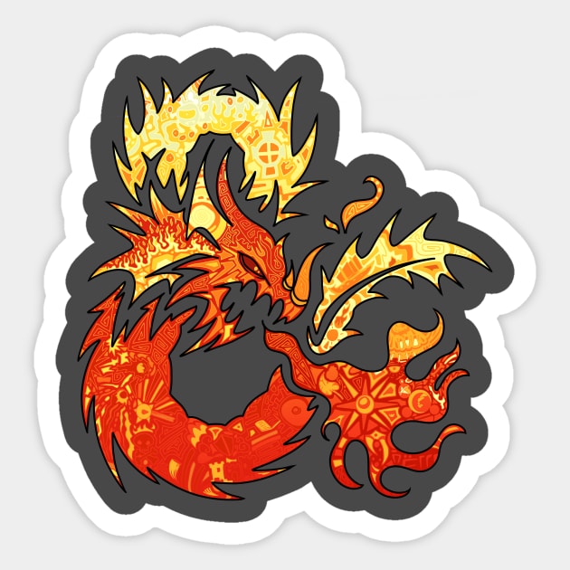 Fire Dragon - Dragon - Sticker | TeePublic