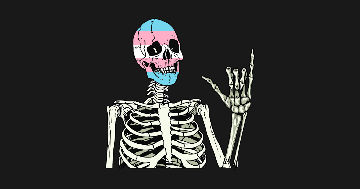 Transgender Pride Skeleton Shaka LGBTQ Ally Trans Men Women ...
