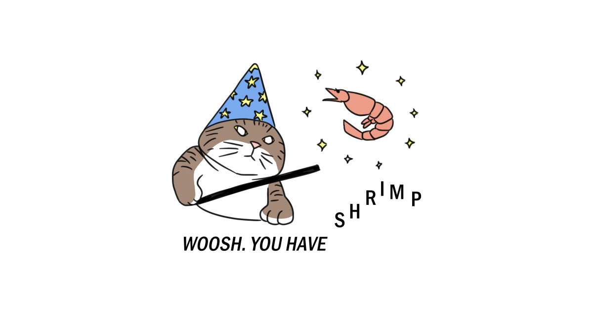 Woosh. You Have Shrimp - Magic Cat Kittens Wizards - T-Shirt | TeePublic
