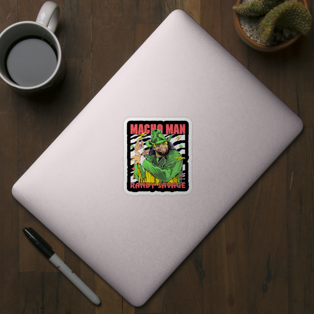 Macho Man Randy Savage Neon - Macho Man - Sticker | TeePublic