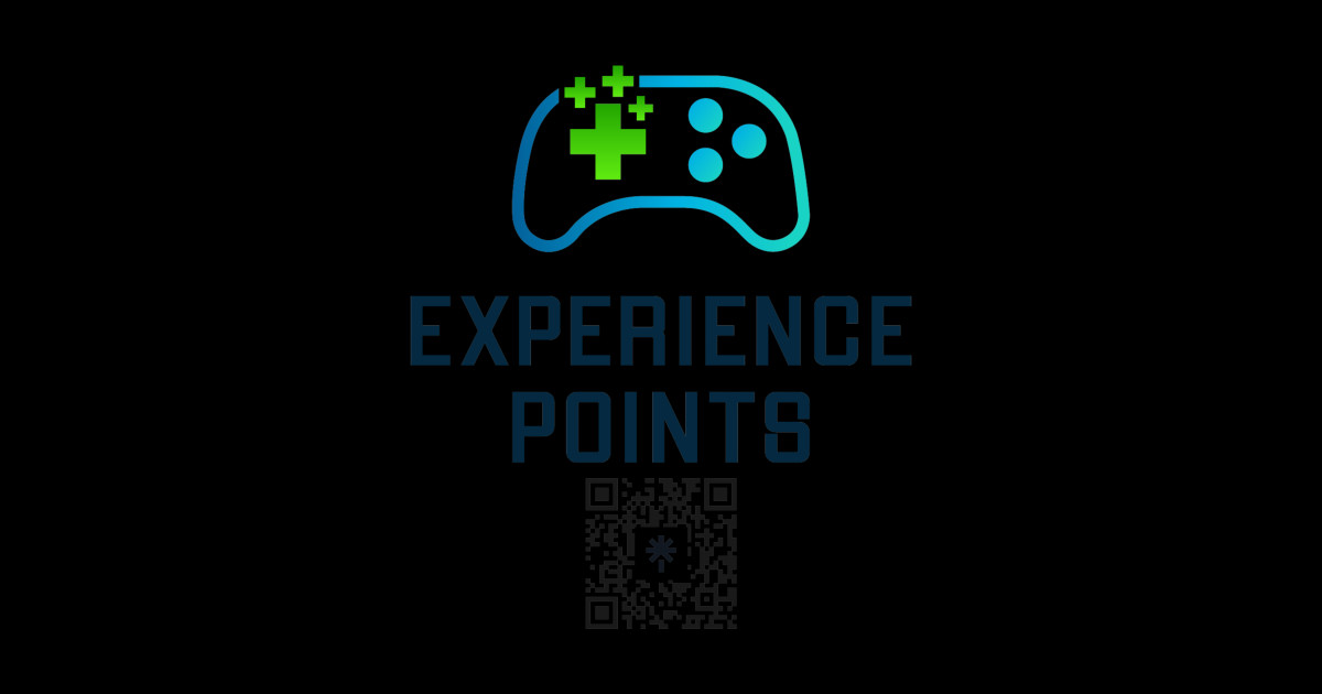 Experience Points logo w/ our qr code - Experience Points - Sticker ...