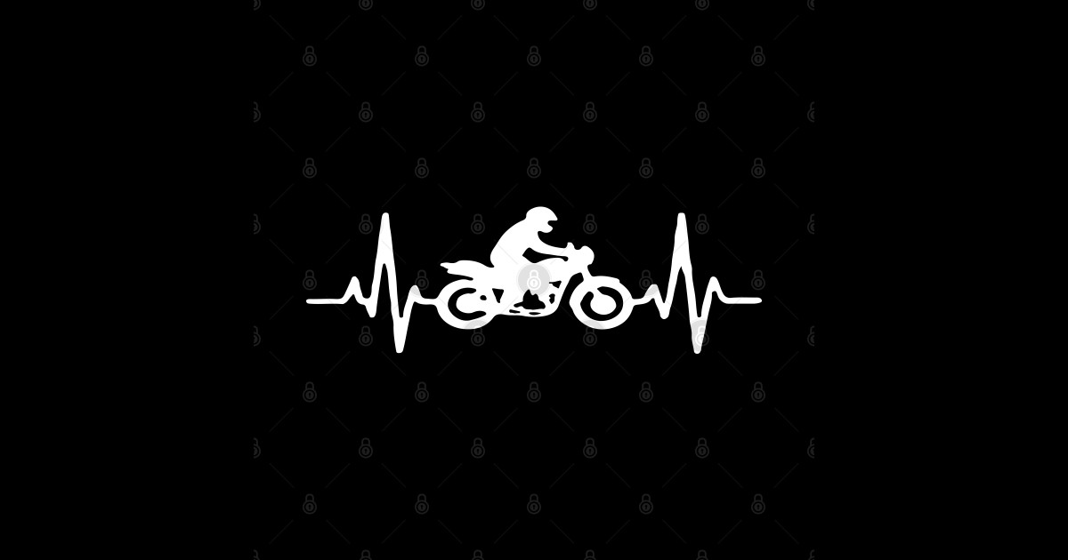 Motorcycle Heartbeat Rider Silhouette Art - Motorcycle - Sticker ...