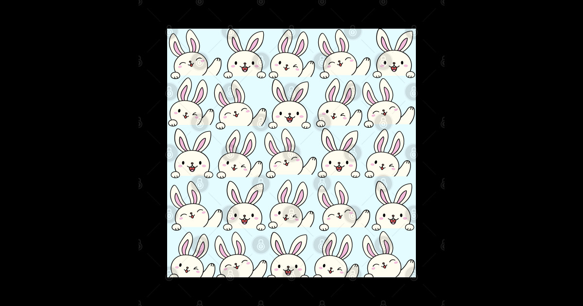 Cute White Bunny Pattern Design - Bunny - Sticker | TeePublic