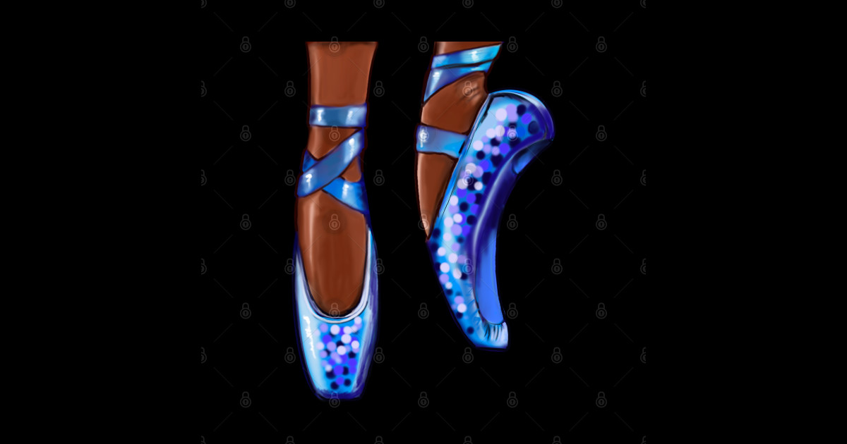 Ballet pointe shoes in blue. Dance African American dancer dancing brown Ballerina - Ballet ...