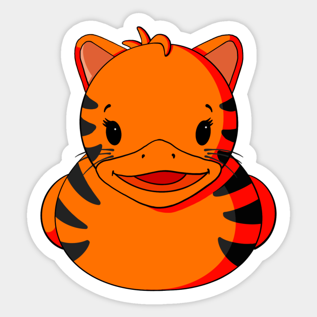 Tiger Rubber Duck - Rubber Duckie - Sticker | TeePublic