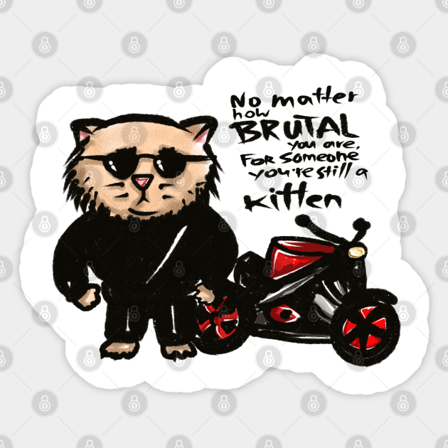 biker. cat. - Biker - Sticker | TeePublic