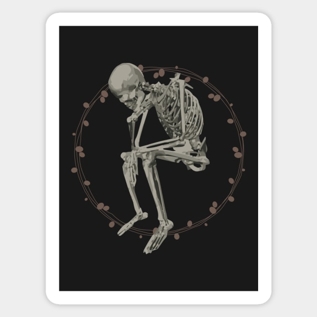 The Sad Skeleton - Skeleton Art - Skeleton - Sticker | TeePublic