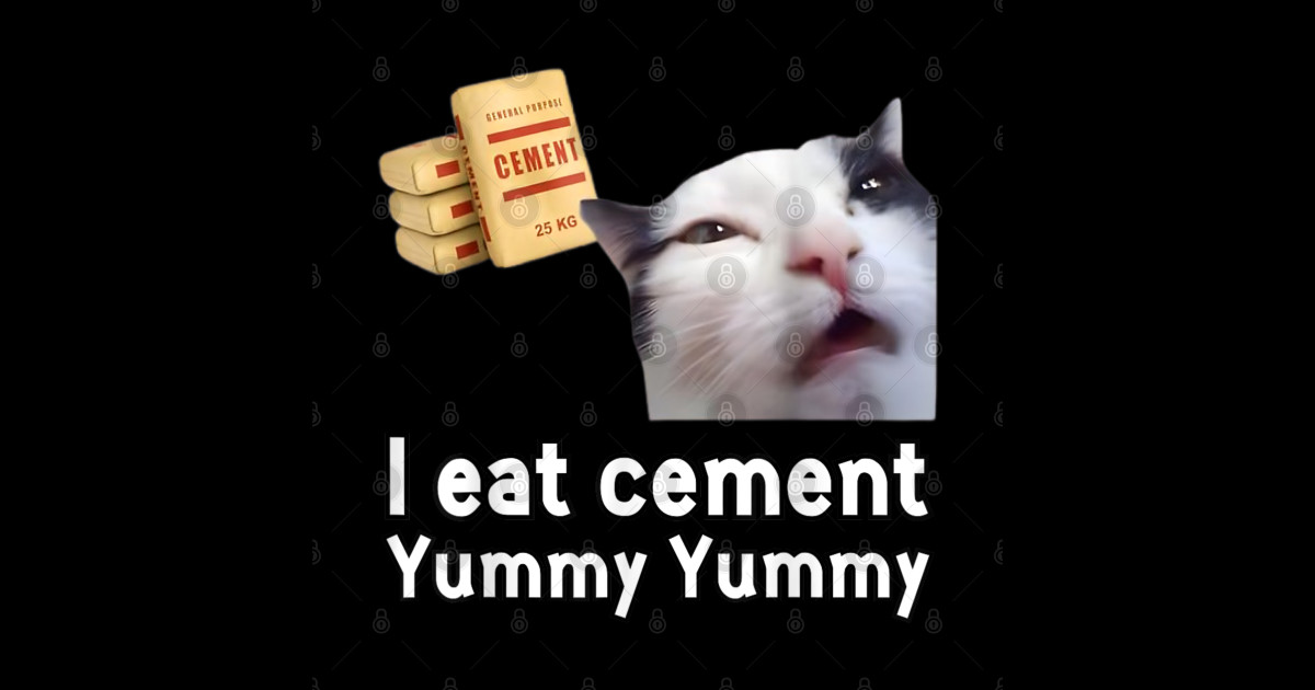 I Eat Cement Funny Cat Meme Internet Memes Humorous Joke Pun - I Eat ...