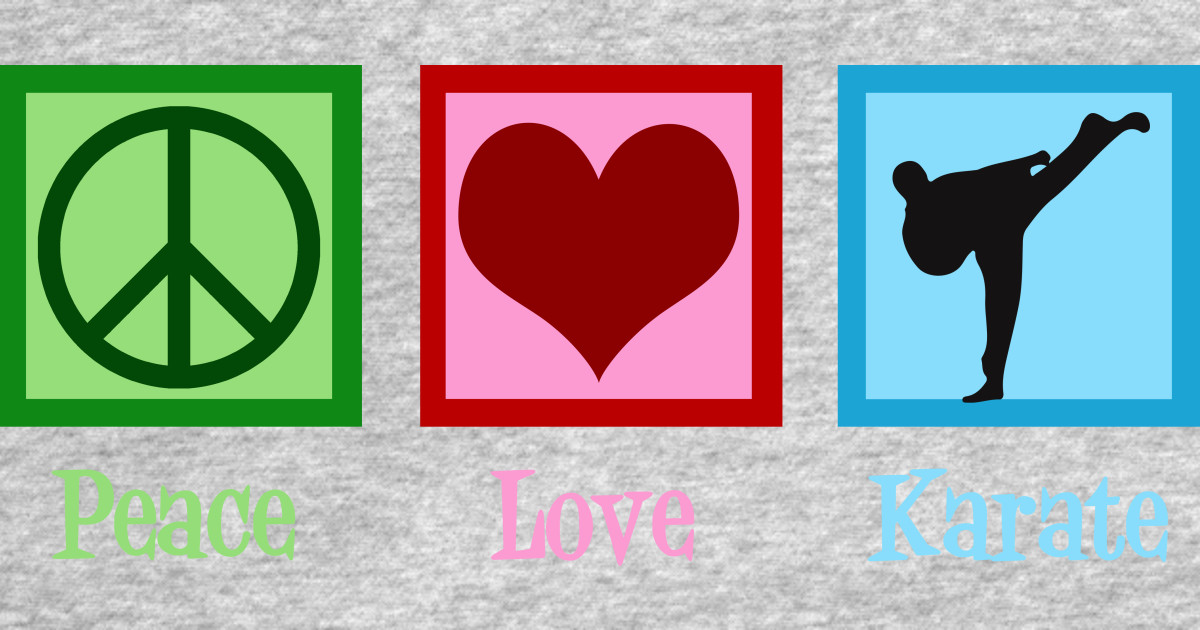 Peace Love Karate - Karate - Baseball T-Shirt | TeePublic