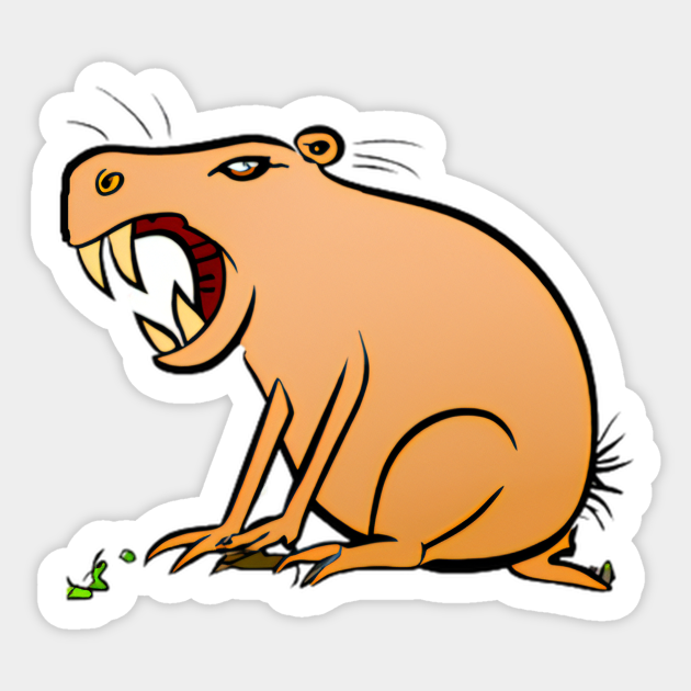 Angry Capybara Cartoon - Angry Beavers - Sticker | TeePublic