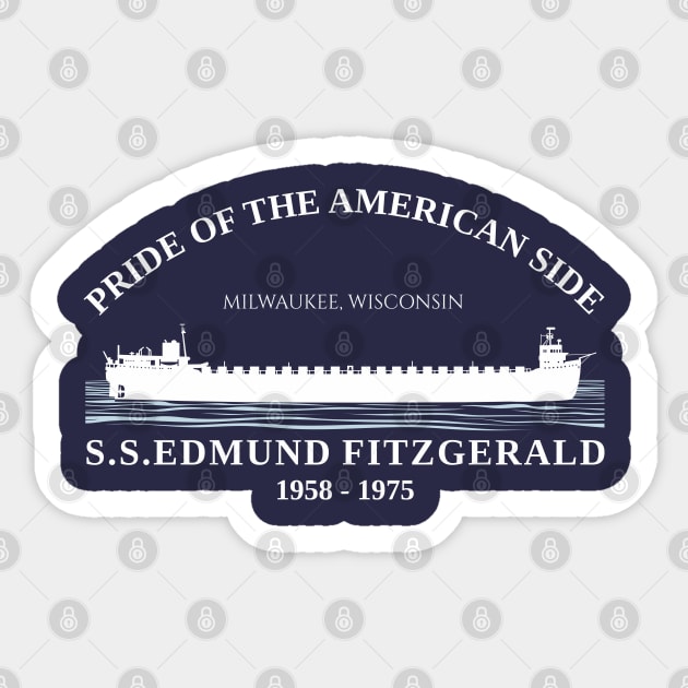 Edmund Fitzgerald Side view - Edmund Fitzgerald - Sticker | TeePublic