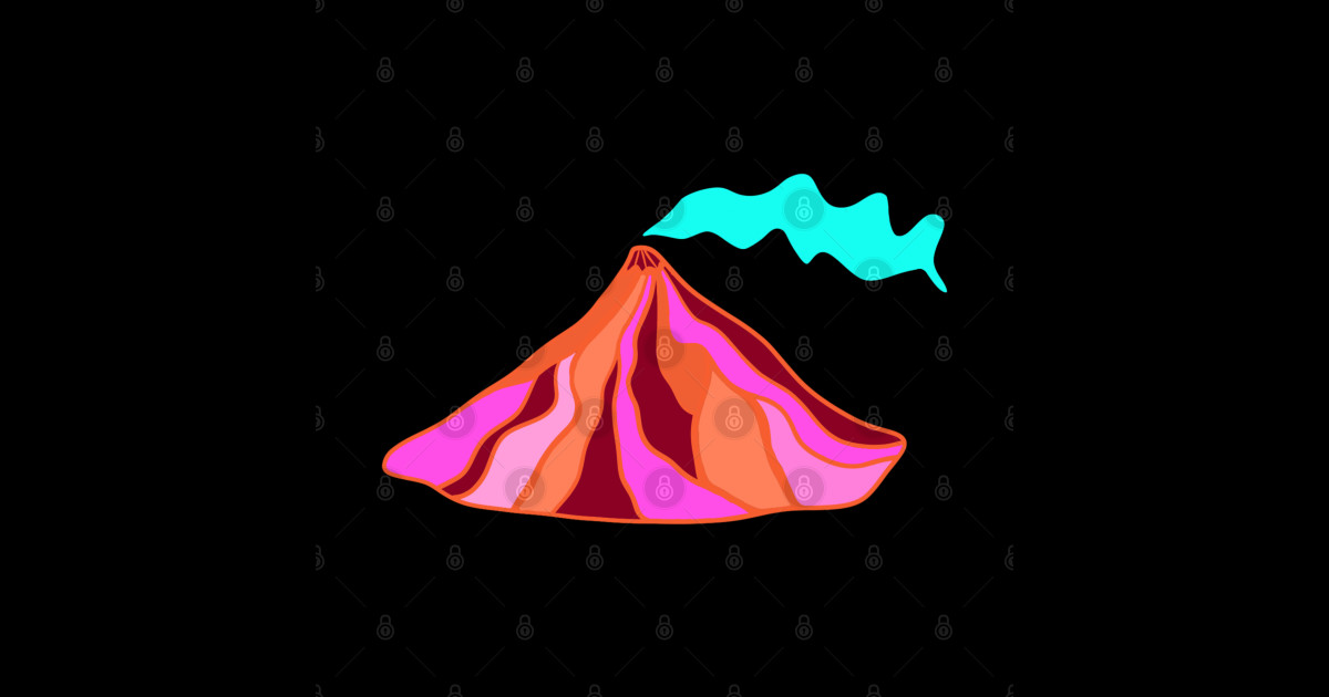 Funky Volcano - Volcano - Sticker | TeePublic