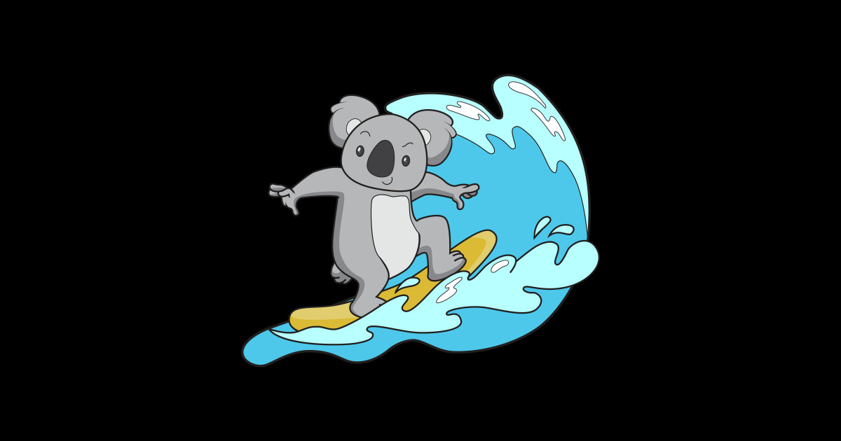 kawaii surfing koala - Koala - Tapestry | TeePublic