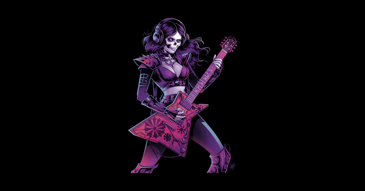 Skeleton Rocker Rock And Roll Graphic - Skeleton Rocker Rock And Roll ...