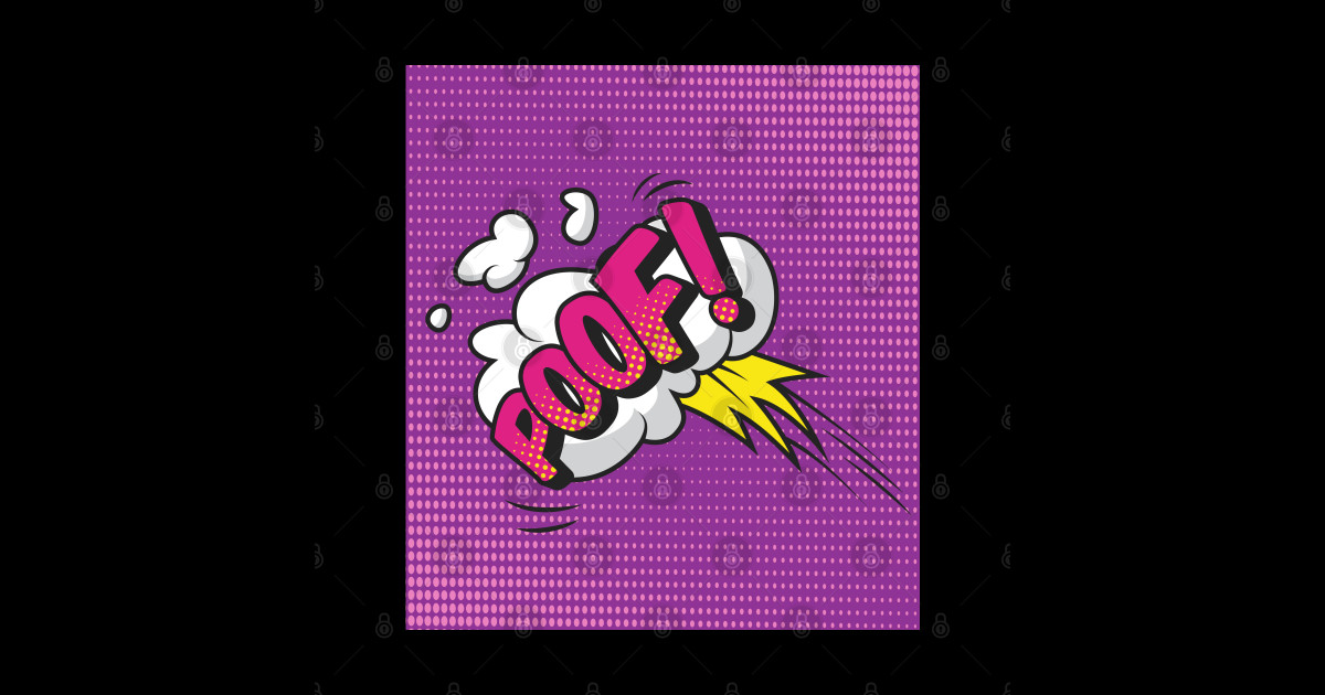 Poof! comic mask - Poof Comic Mask - Sticker | TeePublic