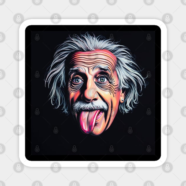 Psychedelic Einstein's Tongue Portrait with Abstract Kaleidoscope ...
