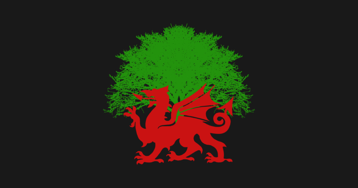 Red Welsh Dragon Tree - Wales Red Dragon - T-Shirt | TeePublic