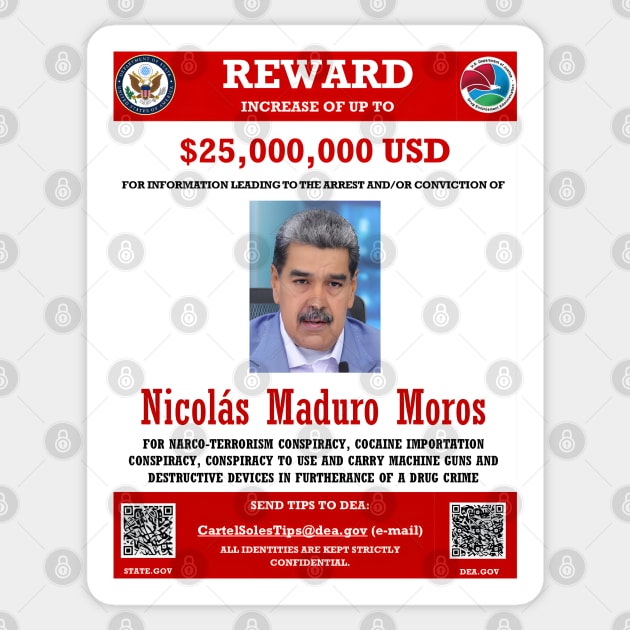 Nicolas Maduro Moros Wanted Poster Venezuela Maria Corina Machado ...