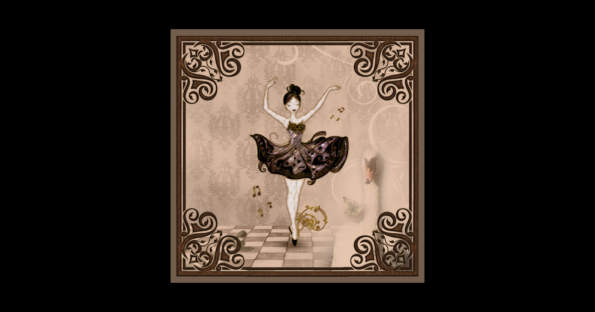 The Ballerina of Sounds, Elegance in Black and Gold. - Illustration ...