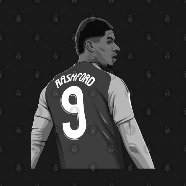 Marcus Rashford Black and White Version - Soccer Player - T-Shirt ...