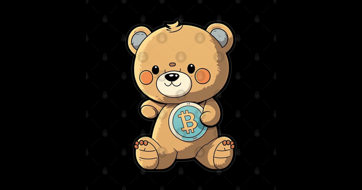Cartoon Teddy Bear with a Bitcoin Coin - A Must-Have for Cryptocurrency ...