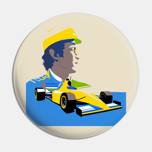Senna "Our Hero Driver" - Senna - Pin | TeePublic