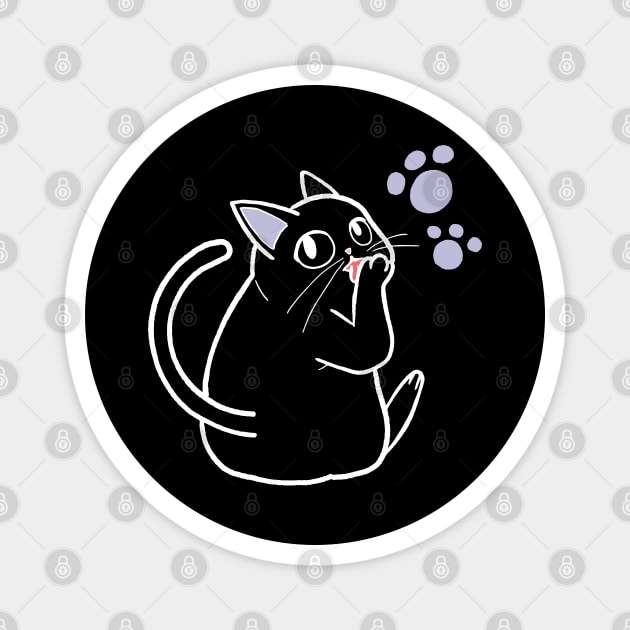 how to draw a cat licking its paw