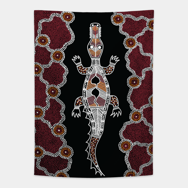 Aboriginal Art - Croc - Croc - Tapestry | TeePublic