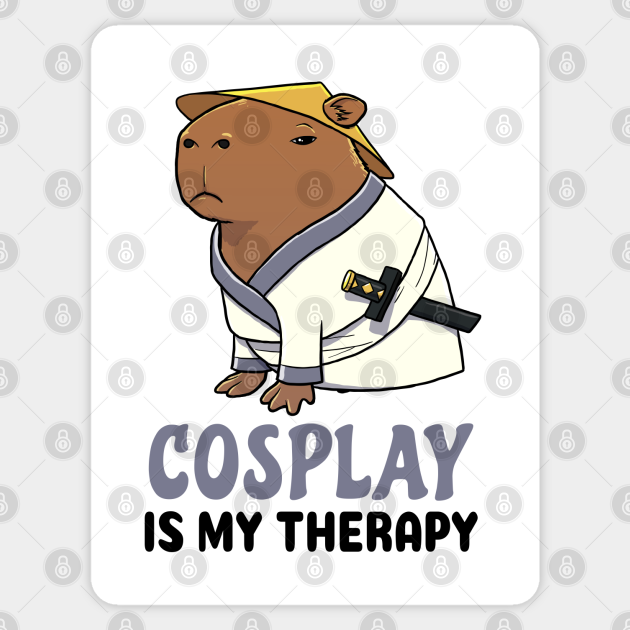 Cosplay is my therapy Capybara Samurai - Samurai - Sticker | TeePublic