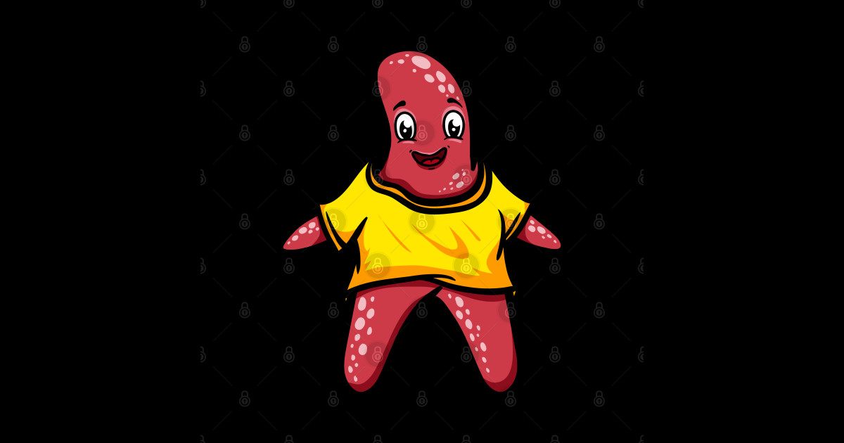 Cute Anthropomorphic Human-like Cartoon Character Starfish in Clothes ...