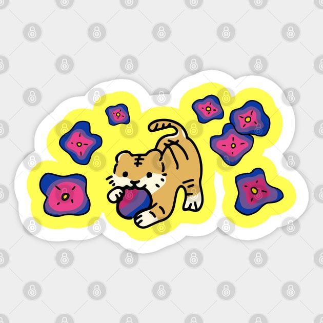 Bisexual Funny Bi with Cute Bisexual Flag Blossoms - Funny Bi - Sticker ...