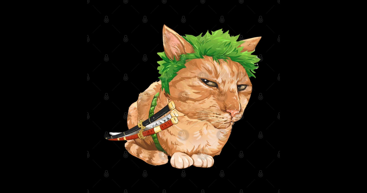 Mr Fresh Cat Meme x Zoro - Cat Memes - Sticker | TeePublic
