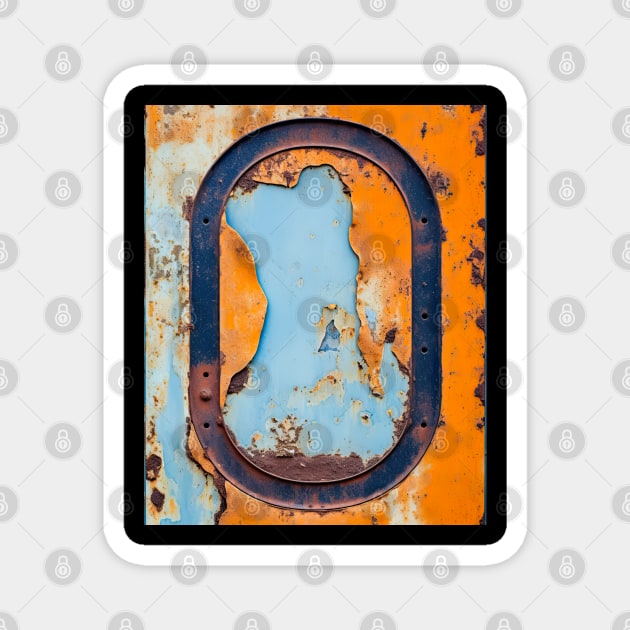 Rusty Letter "O" Monogram O initial - Monogram O - Magnet | TeePublic