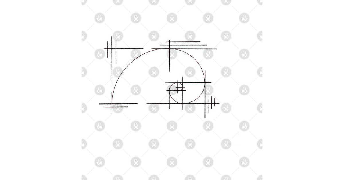 Golden Ratio - Reticle Lines - Fibonacci Spiral - Line Artwork - T-Shirt | TeePublic