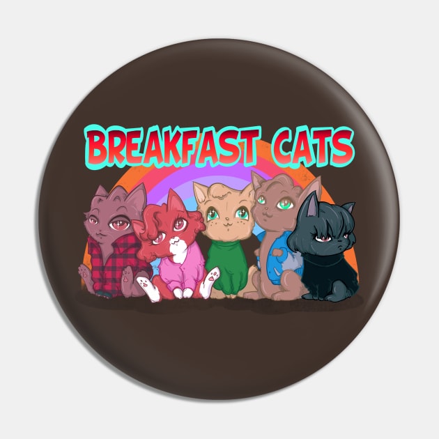 Breakfast Cats - Cats - Pin | TeePublic