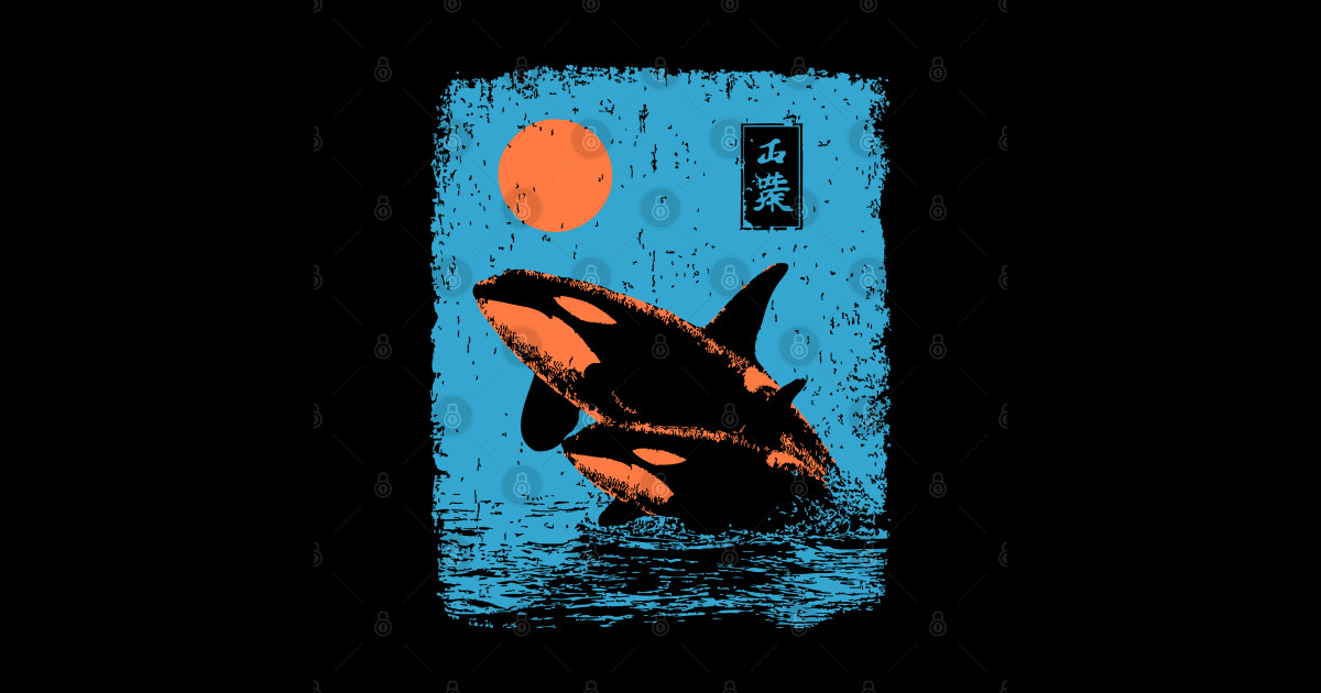 Ukiyo-e Orca - Retro Japanese Killer Whale - Ukiyo E Orca - Socks ...